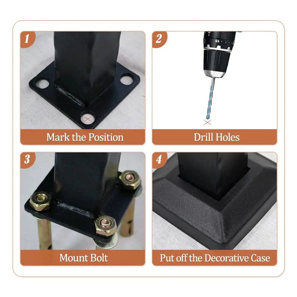 3 Steps square Tube Handrail Stair Rail with Installation Kit| Alibaba.com