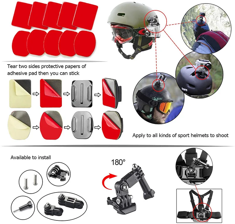 Jingying Factory Wholesale Action Camera Accessories Kit 40 in 1 Set ...