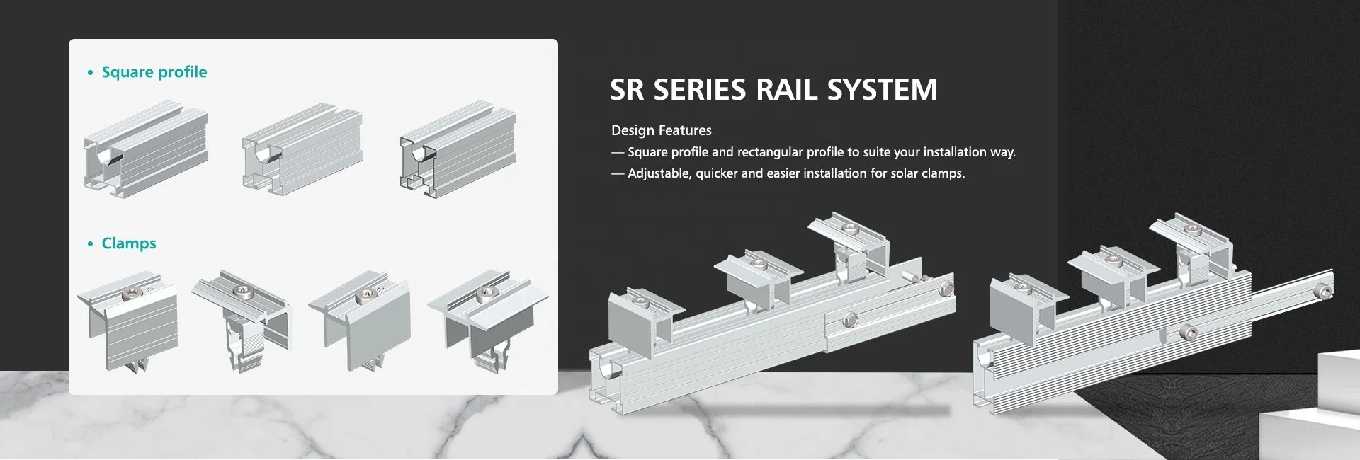 Aluminum PV Square Profile 40x40 - Durable Mounting System
