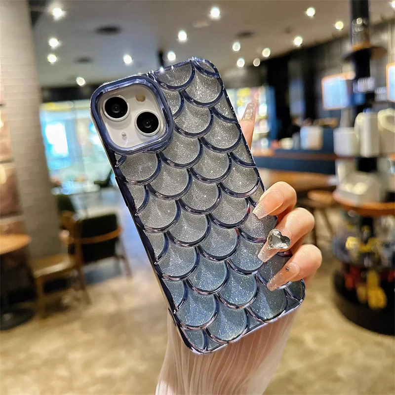 Luxury Glitter Mermaid Fish Scale Pattern Phone Case For Iphone 13 Pro ...