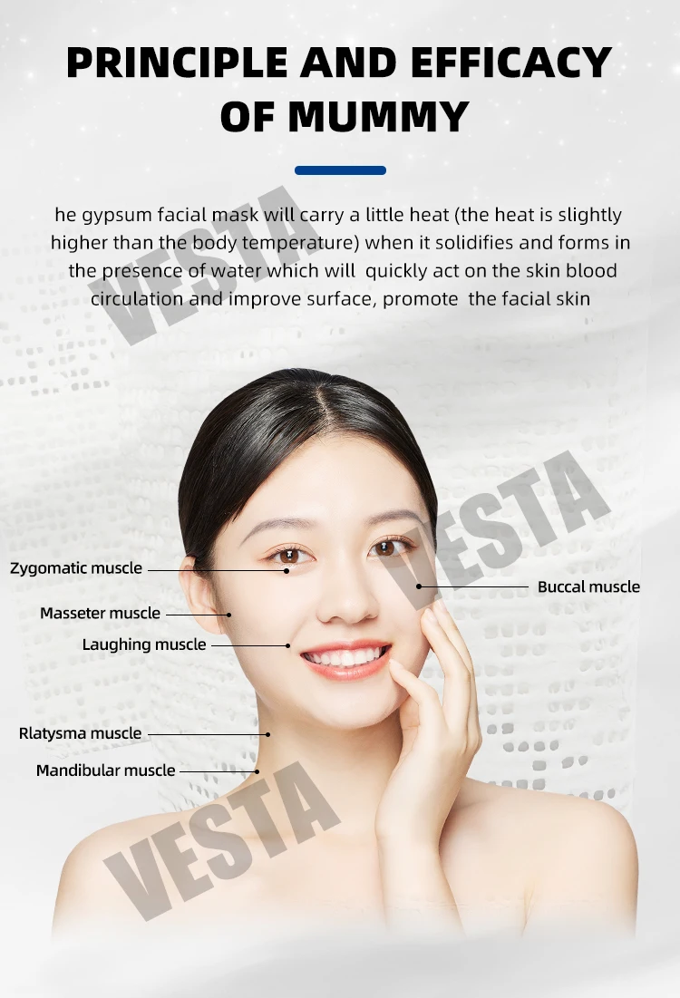 Oem Beauty Spa Use Gypsum Plaster Mask 3d Mummy Mask V Shape Line Face ...