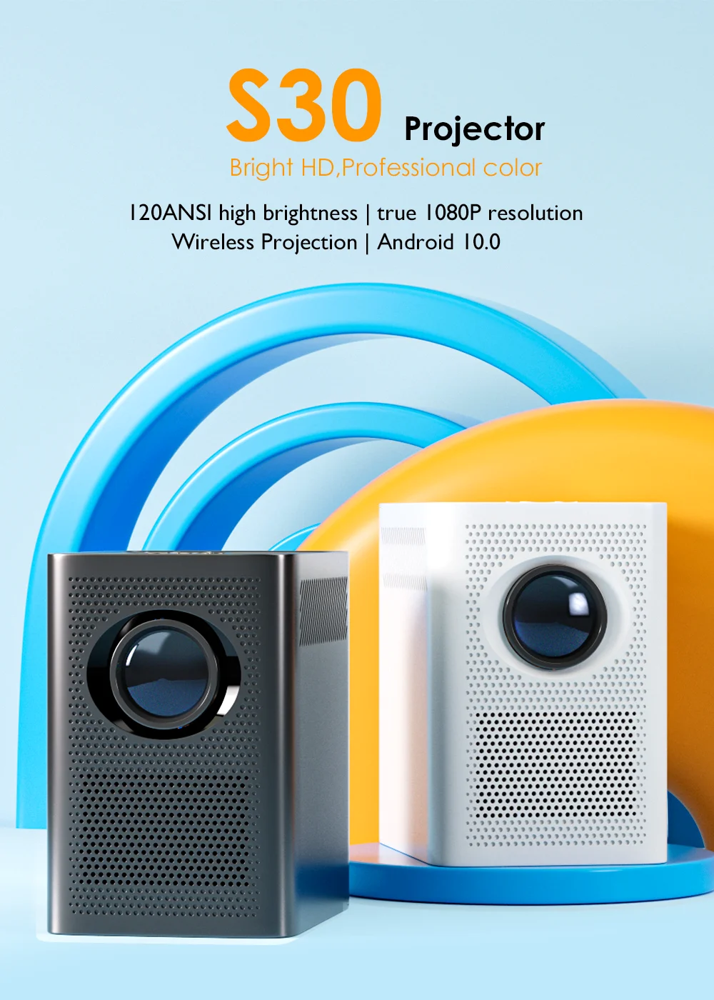 S30 Global Version 1080P DLP Android Projetor Android System Smart TV ...