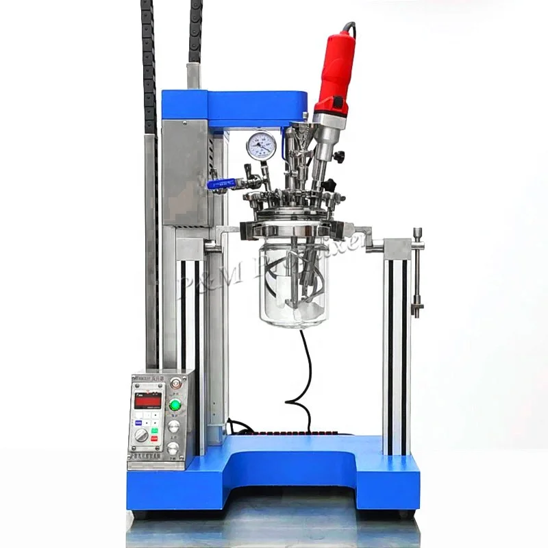 5l Lab Jacked Glass Lined Reactor Mixer High Shear Vacuum Homogenizer Emulsifying Mixing Machine ...