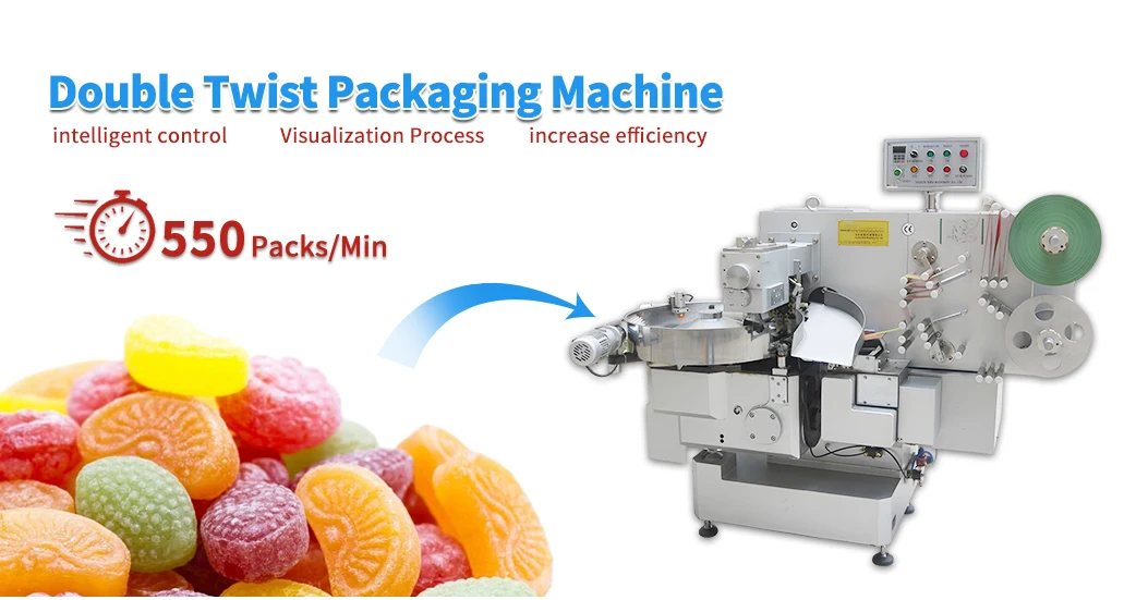 Low Noise Level Fully Automatic Tabletop Chocolates Candy Double Twist ...