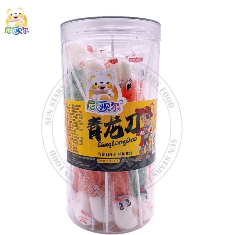 Sword Lollipop In Jar Mix Two Colors Fruit Flavor Custom Lollipop Long ...