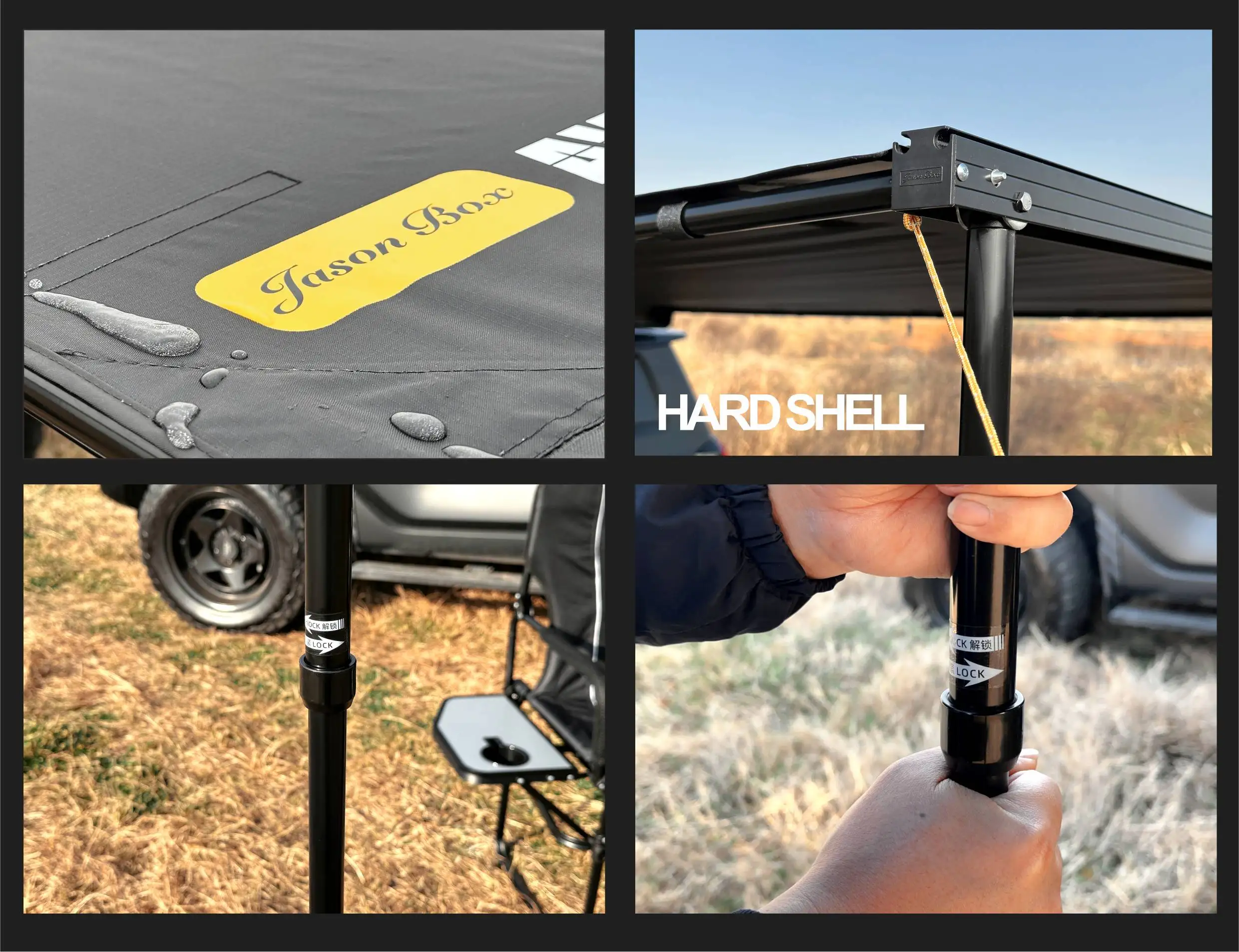 Jason Camping Awning All-black Sunscreen Waterproof Outdoor Family ...