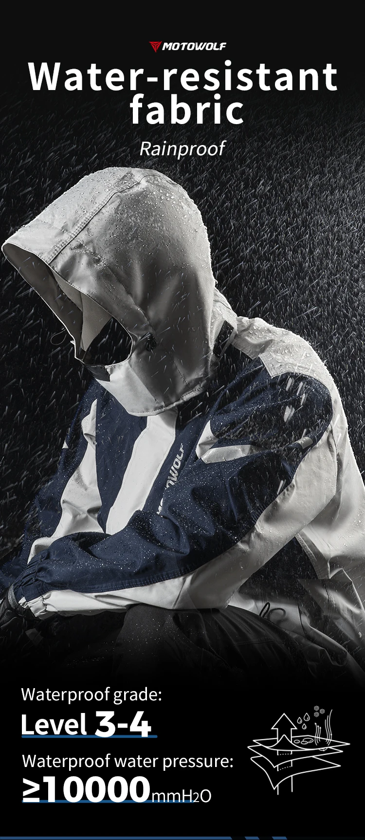 Motowolf V5 Raincoat - Ultimate Motorcycle Waterproof Gear