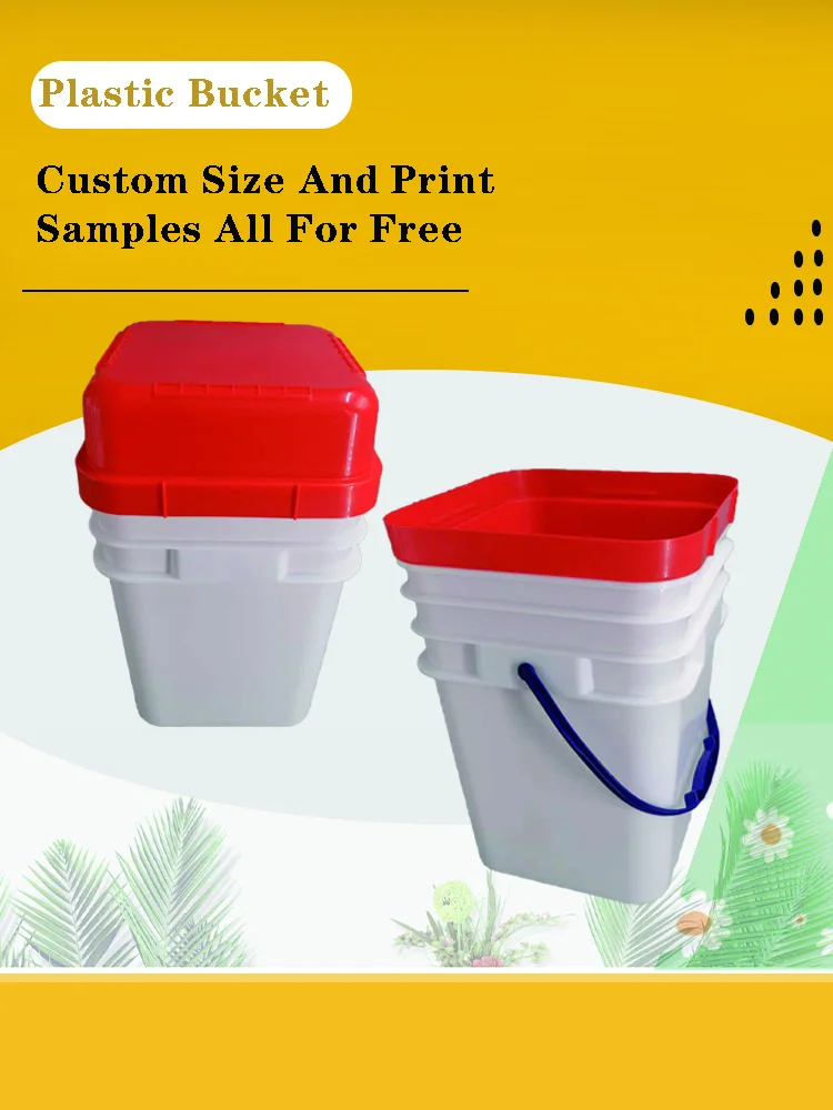 Customized 5 Gallon Plastic Buckets Pail Logo Paint Pail Round Plastic ...