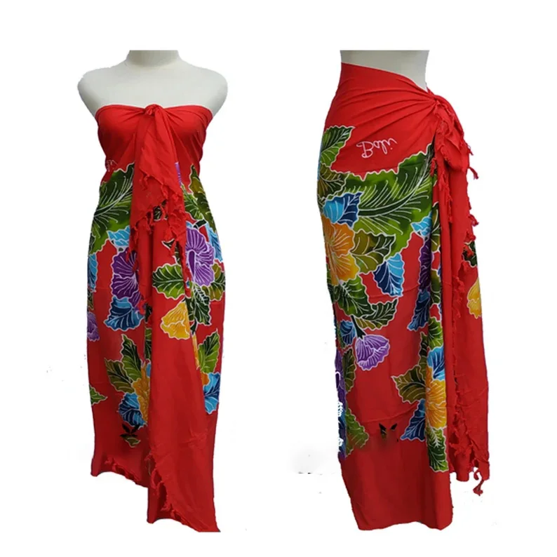 Customized Handmade Bali Hawaii Tropical Flower Print Design Women ...