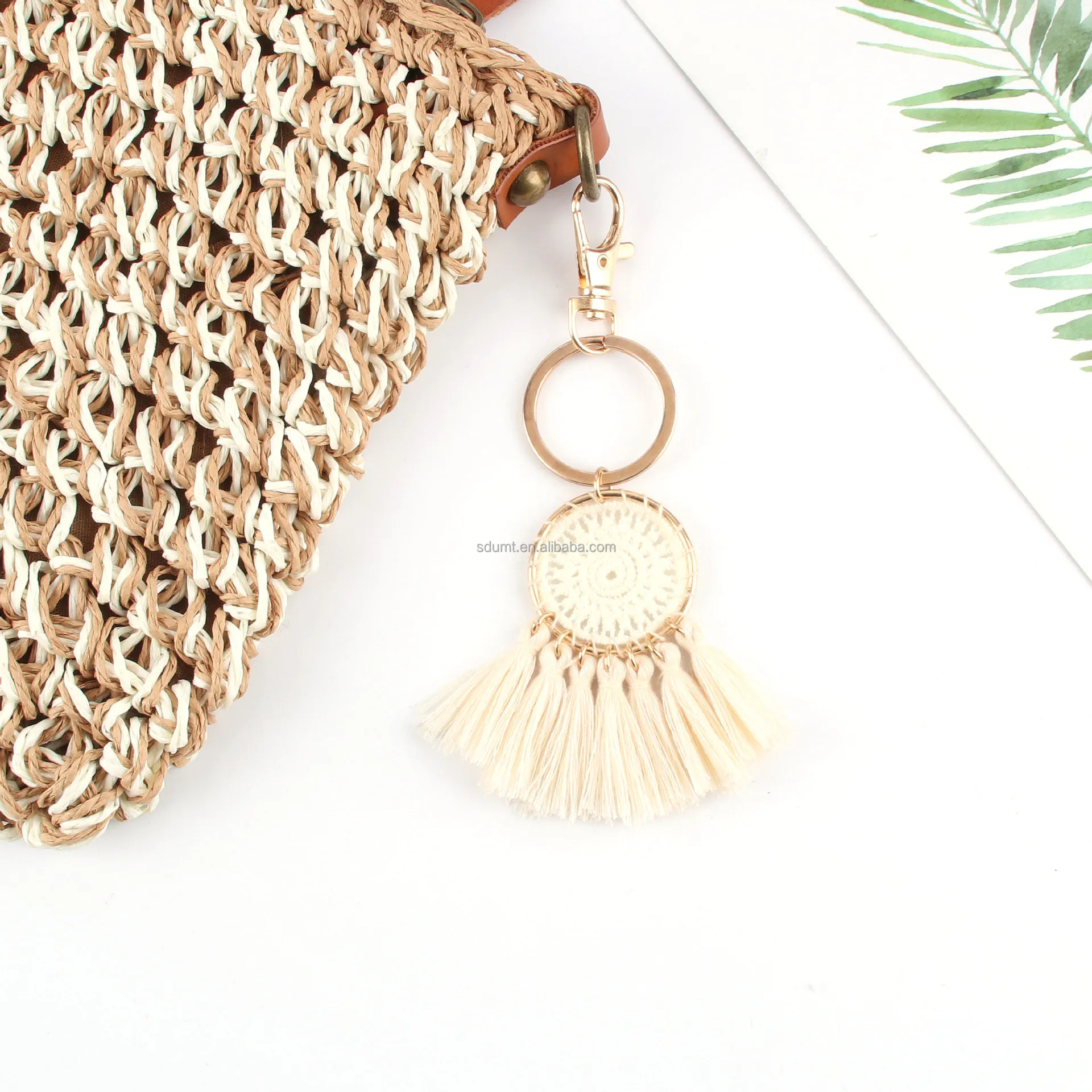 Ethnic Bohemian Handmade Colored Cotton Tassel Pagoda Dangling Key Ring ...