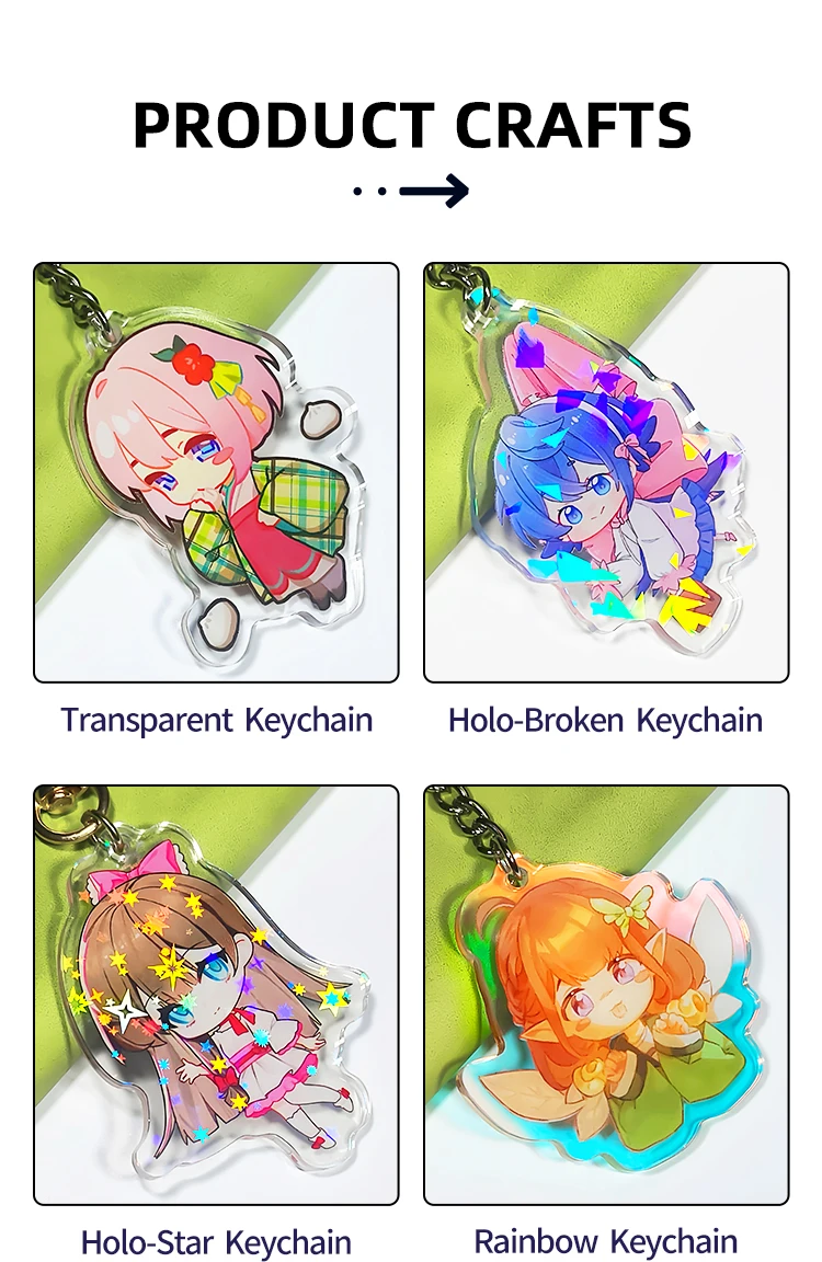 Custom Anime Acrylic Glitter Epoxy Keychain Charms - Perfect for ...