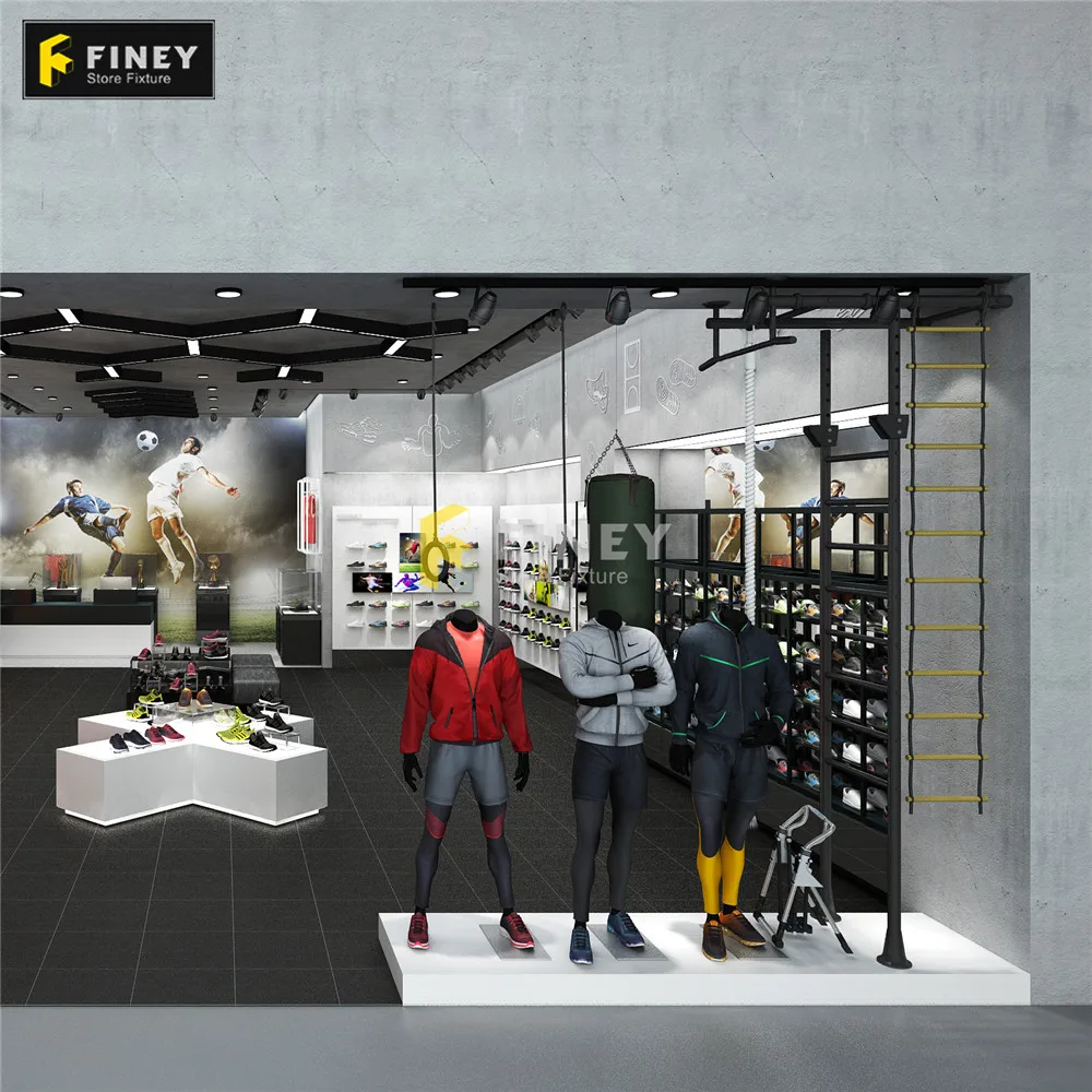 Sport Clothes Shop Interior Design Retail Sport Display Rack Shelves ...