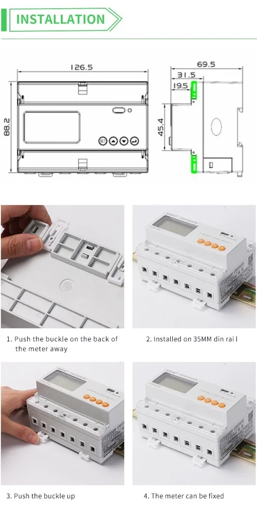 Acrel 3-phase Energy Meter With 3 Clamps Dtsd1352-ct/c With Rs485 Easy To Install - Buy 3-phase ...