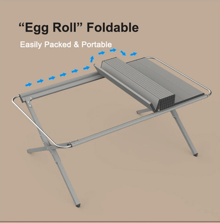 Folding Table Camping Outdoor Portable Aluminum Egg Roll Up Connect Long Light Low Igt Stove ...