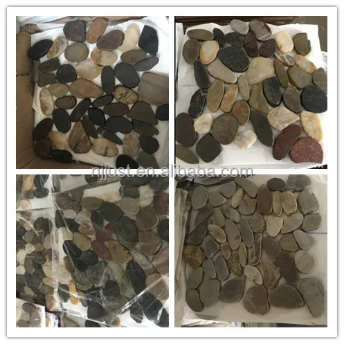 Mixed Color Natural Sliced Pebble Mosaic Tile for Wall or Flooring