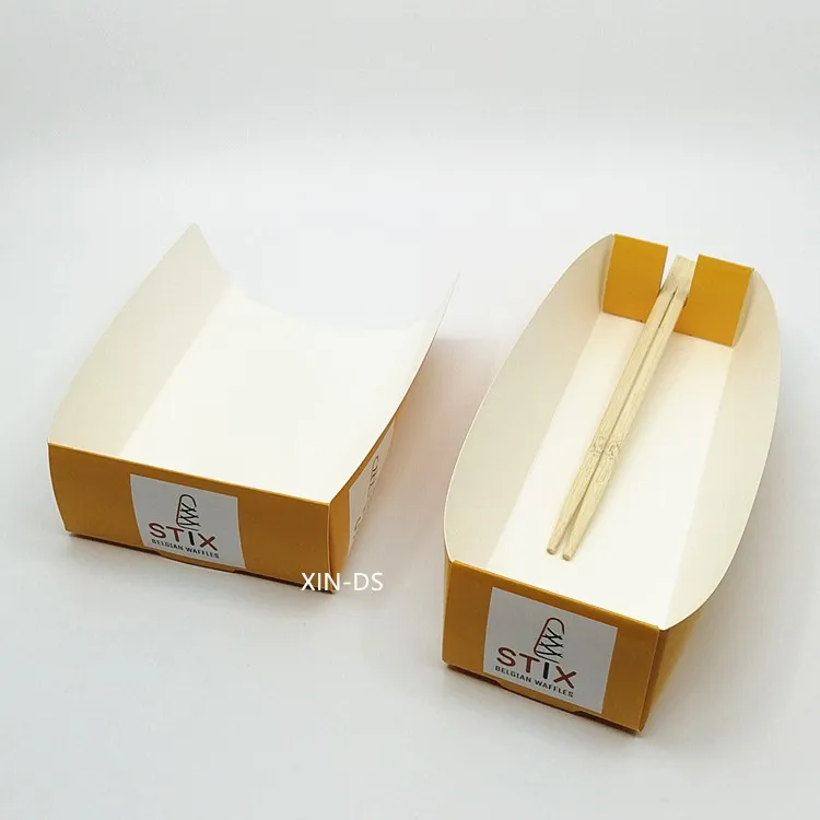 Custom Lolly Waffle Stick Box - Ice Cream Bubble Waffle Paper Tray