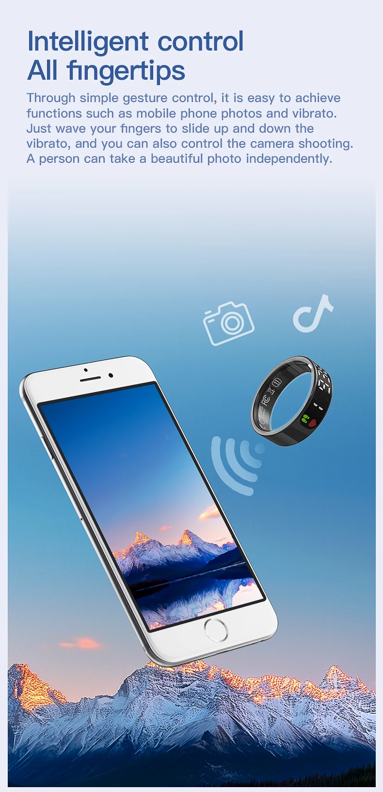 TK9 Smart Ring - Ultra Thin, 5ATM Waterproof Health Tracker