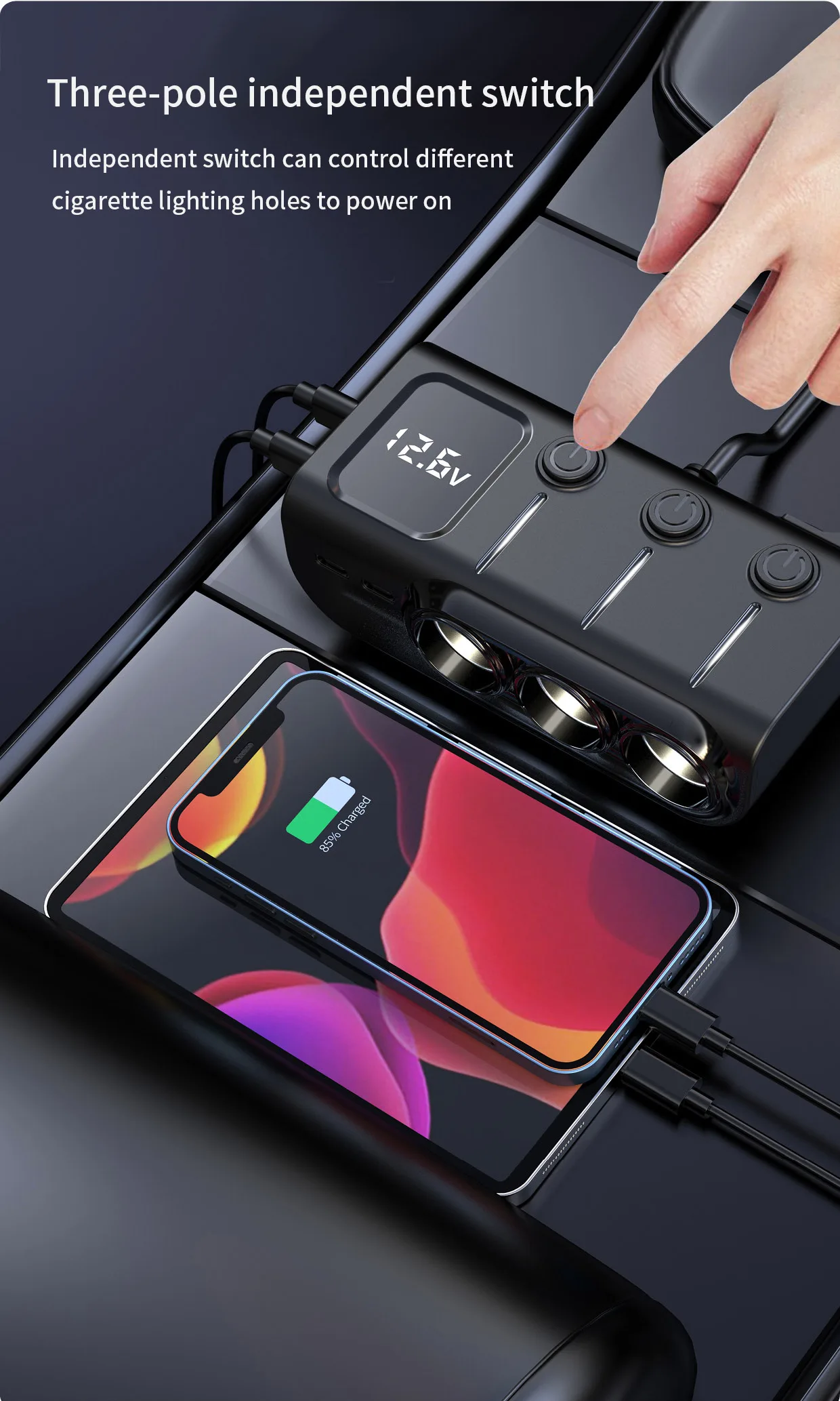 Cigarette Lighter Adapter 3 Socket Cigarette Lighter Splitter 3 Usb Car ...