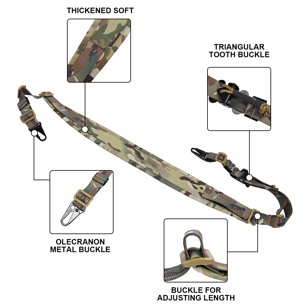 Tactical Ferro Style Metal Hooks Slingster 2 Point Sling Hunting Quick ...