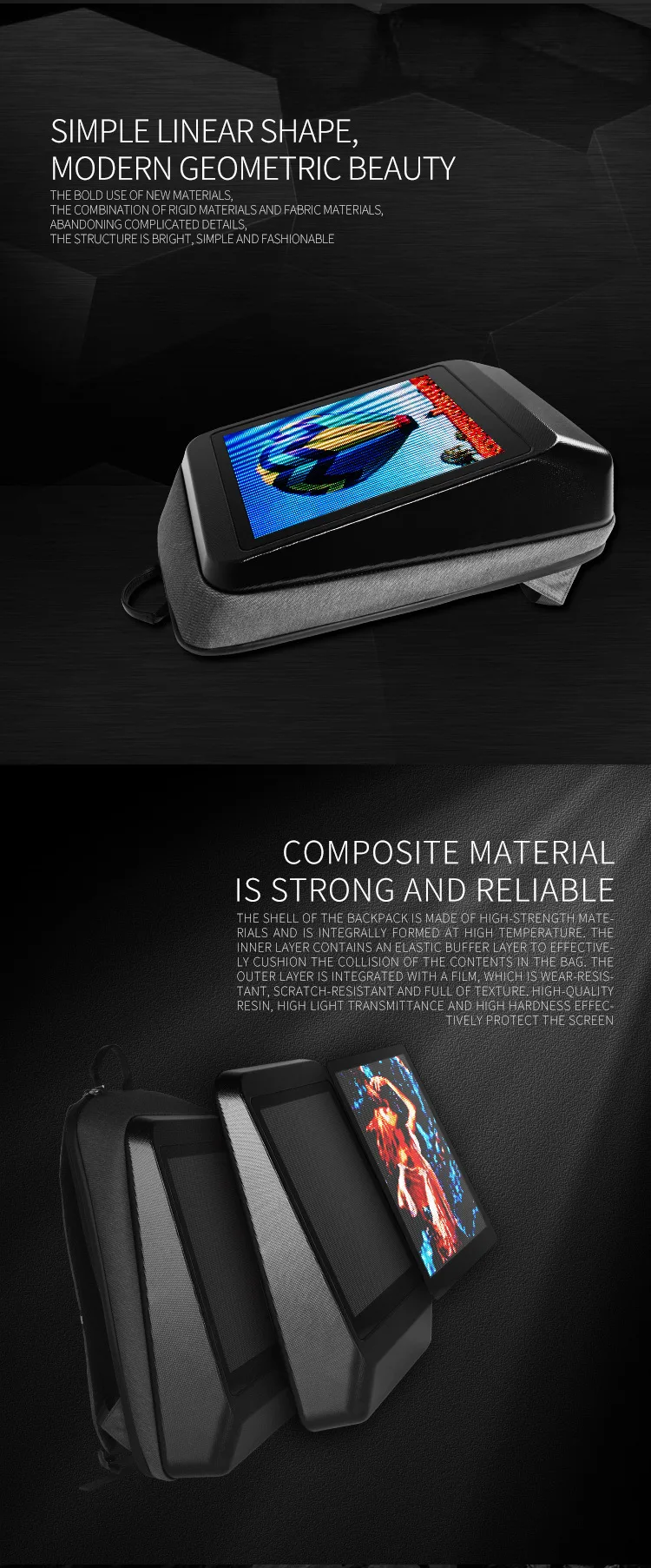 Led Backpack Screen Custom Factory Luminous Promotion Riding Mobile ...