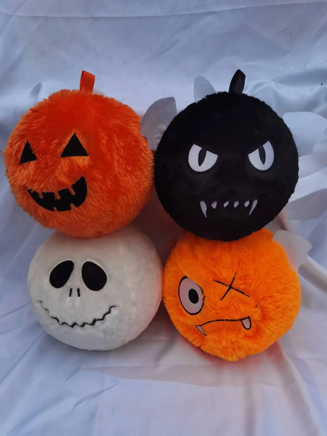 Happy Halloween Balloons Fuzzy Soft Monster Face Inflatable Bounce And ...