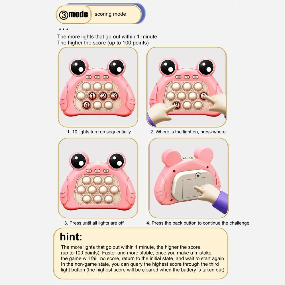 Sanrioed Anime Cinnamoroll Kuromi Quick Push Game Console Stress Toy