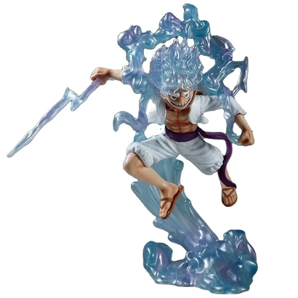 One Pieced Luffy Gear 5 Figure Sun God Nika Anime Action Figurine ...