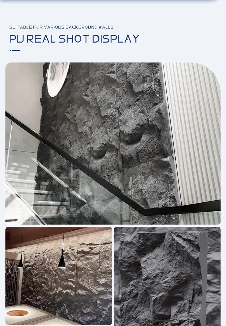 Modern-Style Wall Polyurethane Foam Stone Decorative Mountain Rock ...