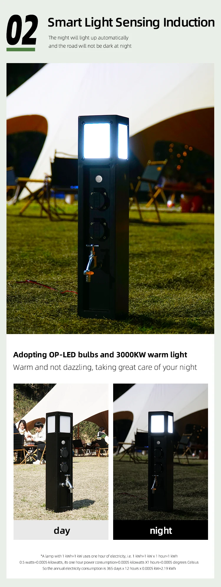 Stainless Steel Outdoor Garden Power Socket Post RV Campsite ...