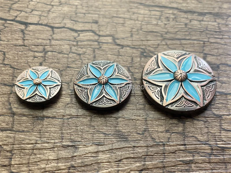 Custom Turquoise Conchos for Leather and Wallets