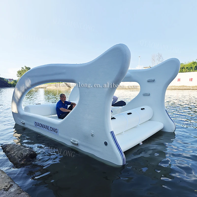 Inflatable Yacht Houseboat Craft Electric Powered Boat Party House ...