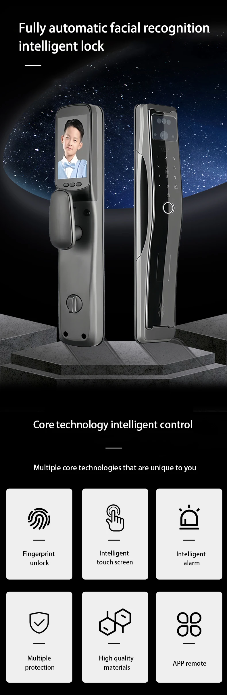 Glomarket Tuya Face Recognition Smart Lock Wifi Digital Lock Biometric Electronic Fingerprint ...