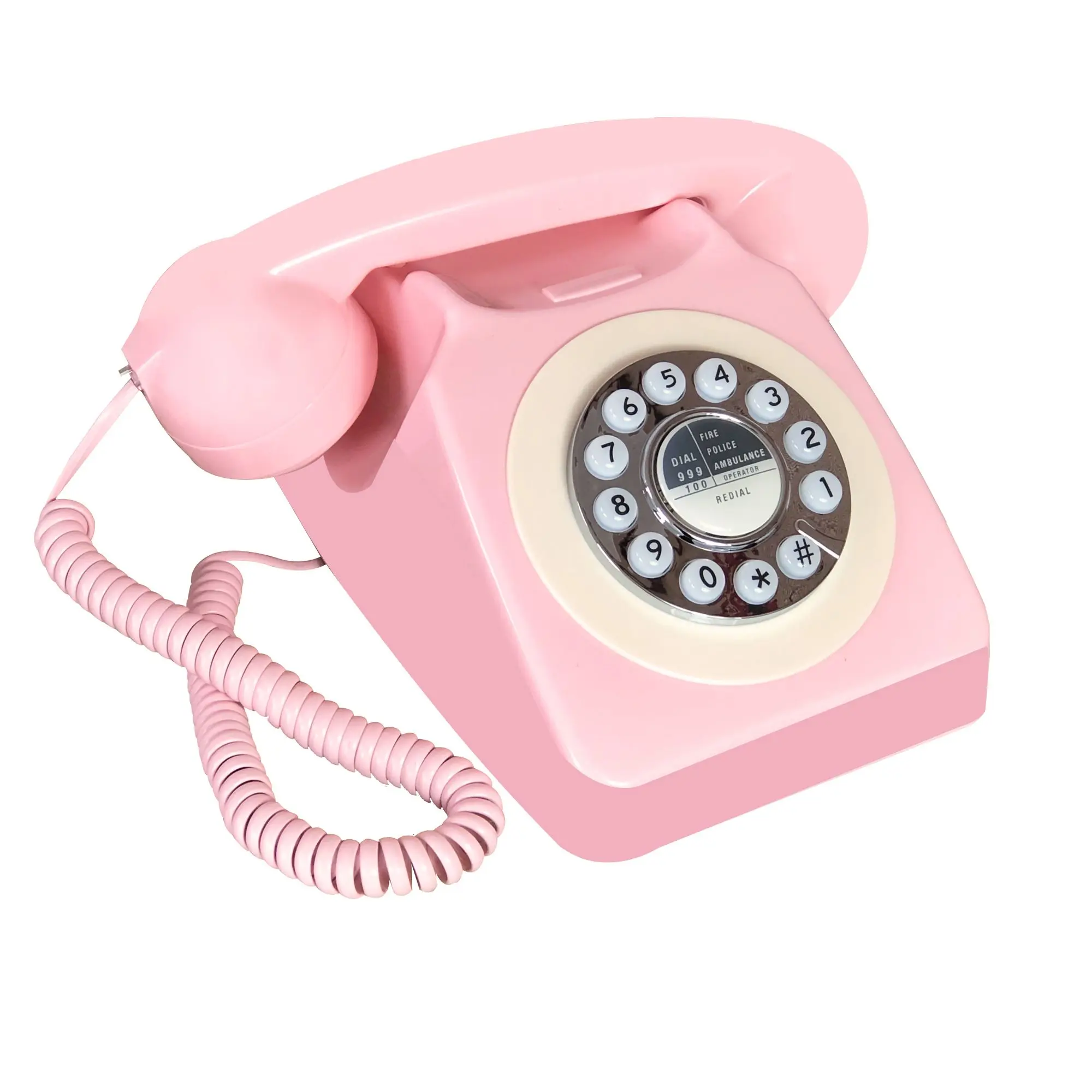 Blue Corded Phone - Retro Telephone Style from 1960s