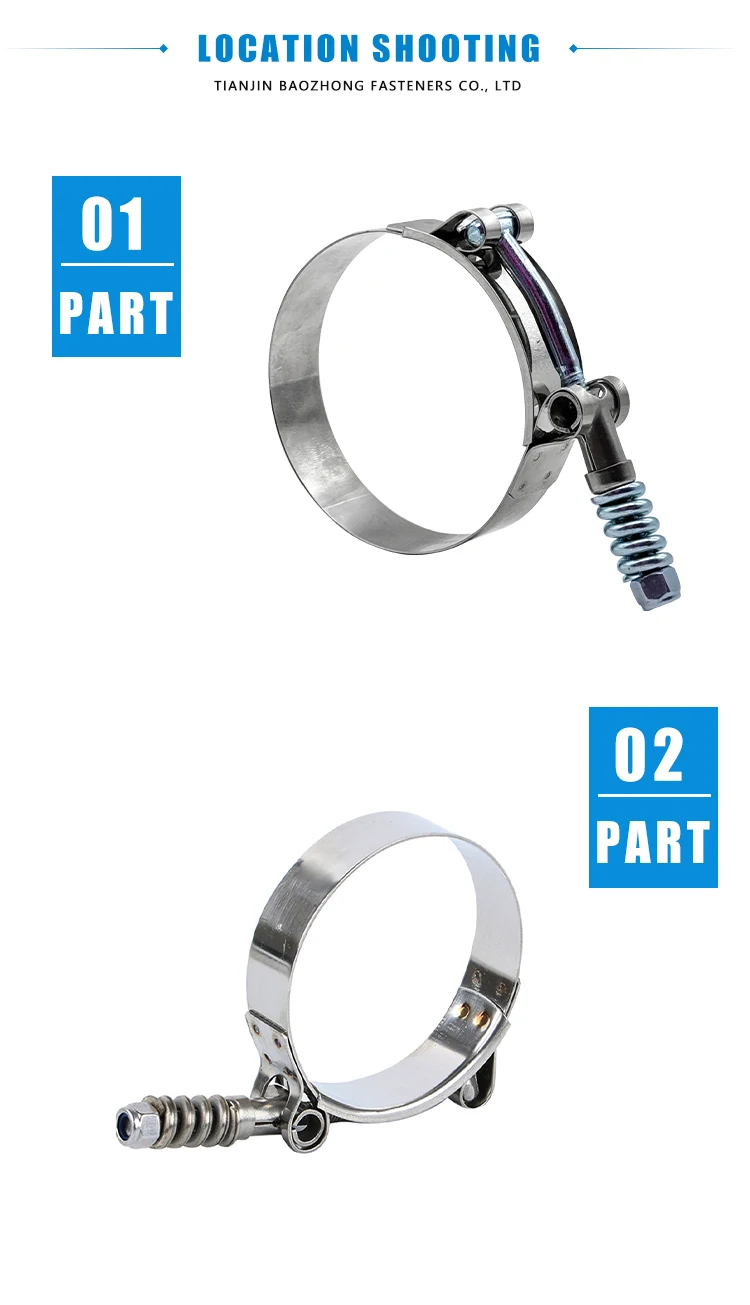 High Torque T Bolt Spring Hose Clamp Metal Clamp Intake Clamp Engine ...