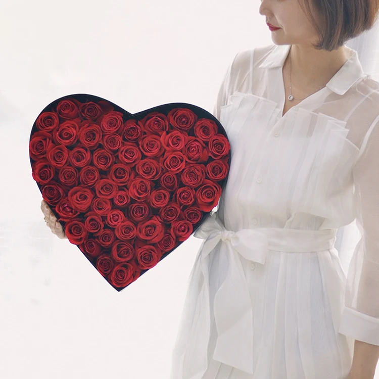 Customized Paper Package Roses Floral Gift Love Heart Box Bouquet ...