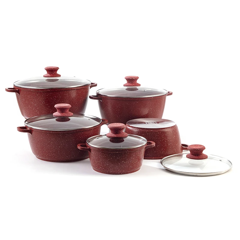 Mgc Hot Selling Kitchenware Granite Cooking Pot Set Die Cast Cookware ...