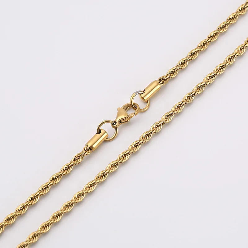 Wholesale Stainless Steel Rope Chain Necklace - 2mm & 3mm