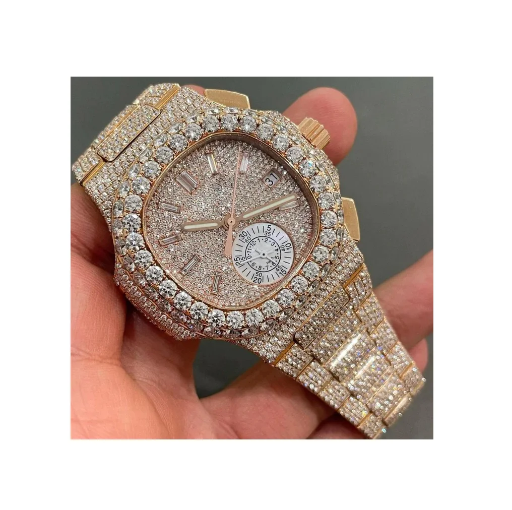Luxury Men Iced Out Moissanite Watches with Fancy Style Automatic ...