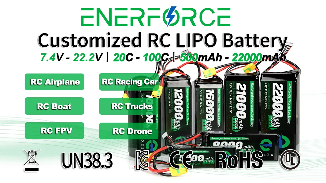 Enerforce 6S 22.2V 10000mah Lipo Battery 3S 6S 60C 100C 6000mAh 8000mAh ...