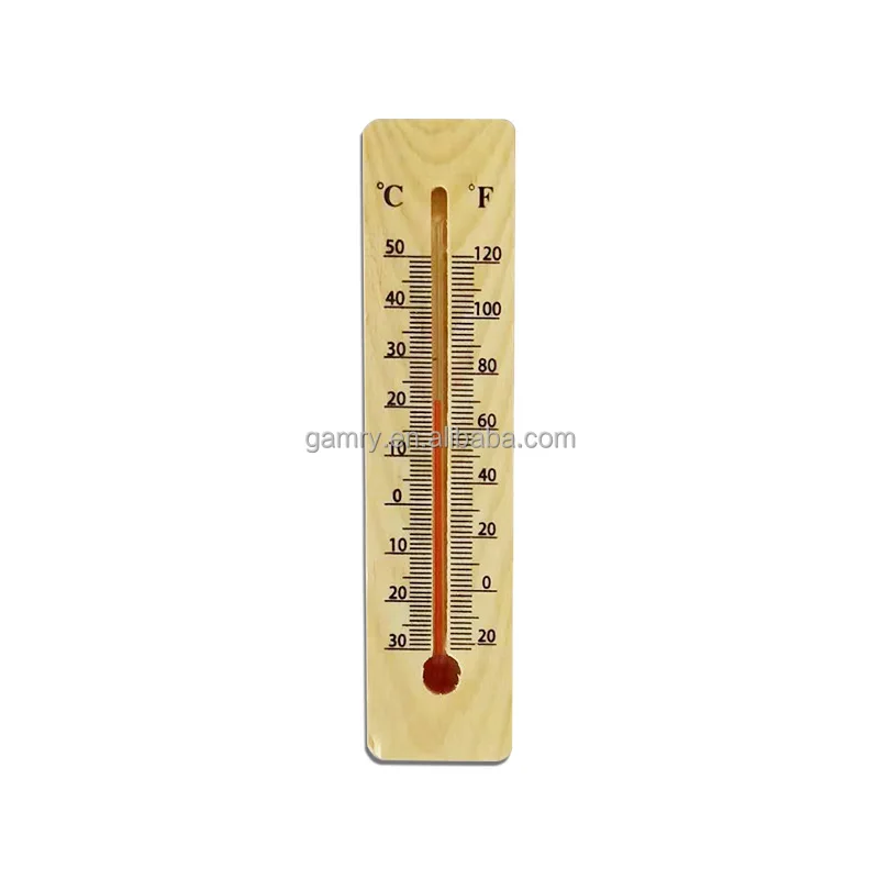 Wood Thermometer - Dual Scale Indoor & Outdoor Thermometer