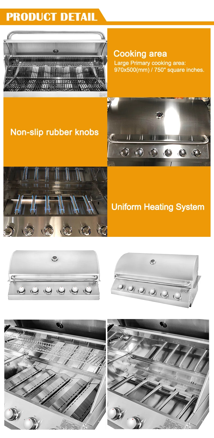 Wholesale 6 Burner Stainless Steel Built In Gas Bbq Grills Gas Bbq Grill Outdoor - Buy Gas Bbq ...
