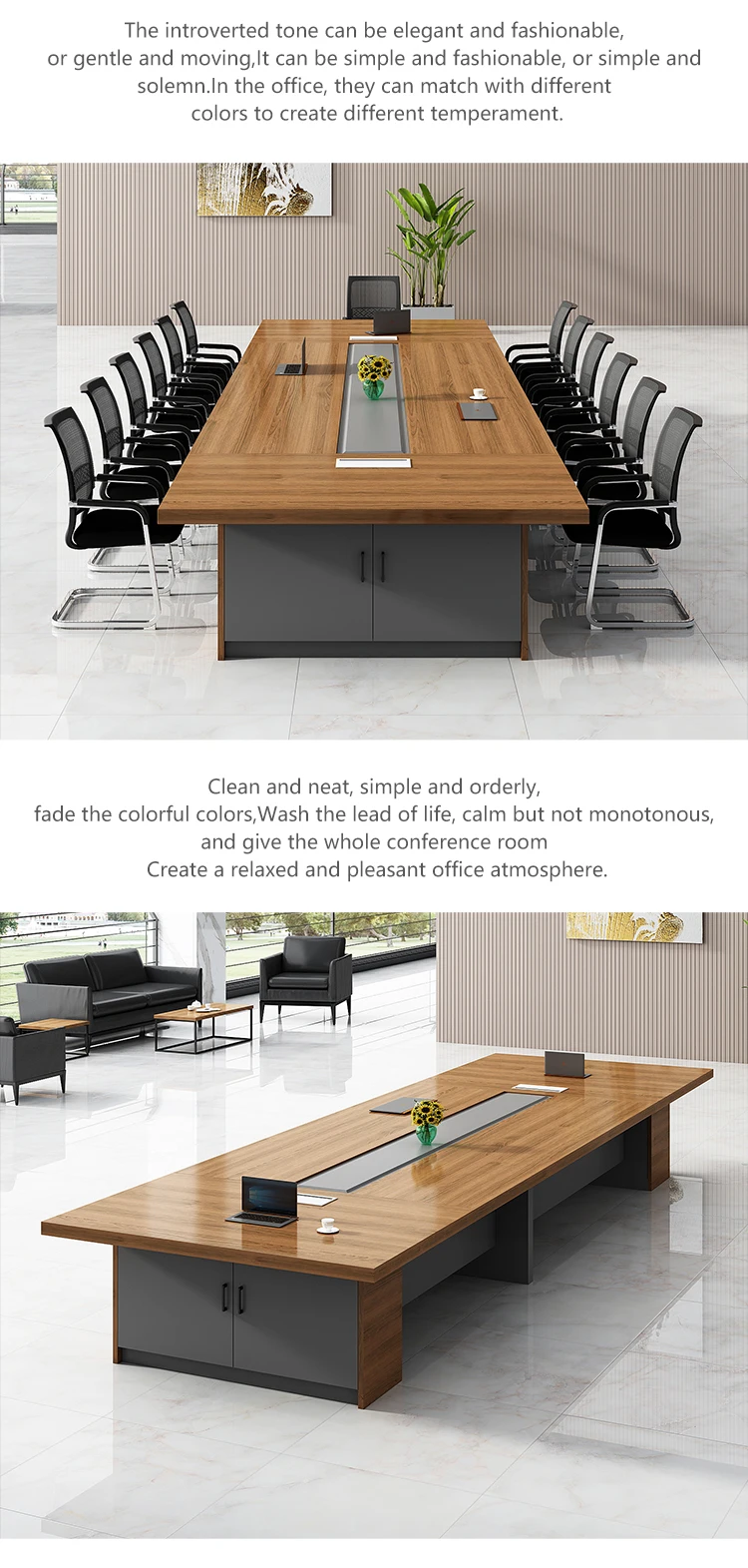 Modern Marble Conference Table & Chairs Set for Office Furniture - OEM