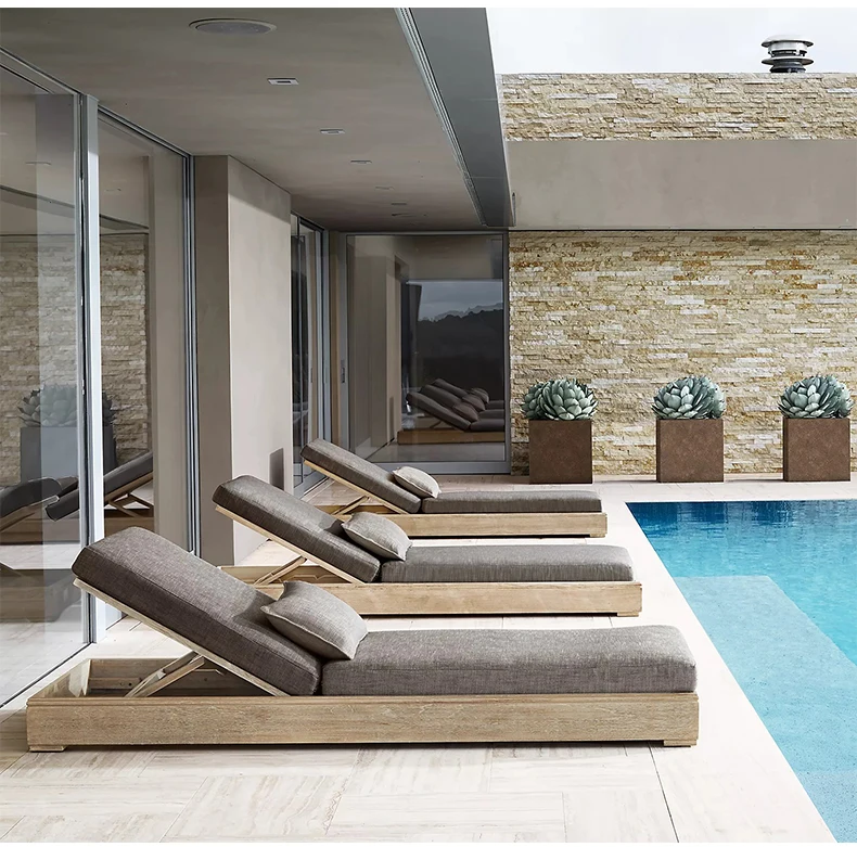 Garden SUN Swimming Hotel Bed - Outdoor Luxury Wood Pool Furniture