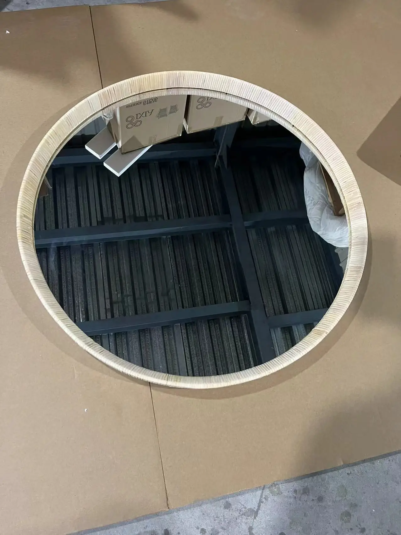 SWT 2024 Handwoven Decoration Round Rattan Frame Wall Mirror for Living ...