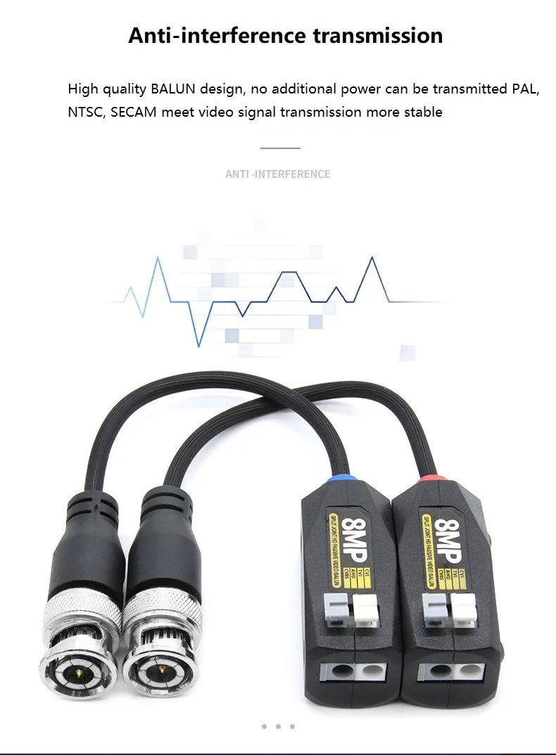 8MP Video Balun CCTV Coaxial HD Twisted-Pair Transmitter