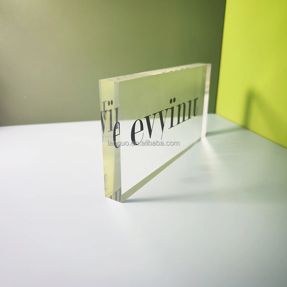 Custom Square Sublimation Acrylic Logo Block - Clear Wholesale Display