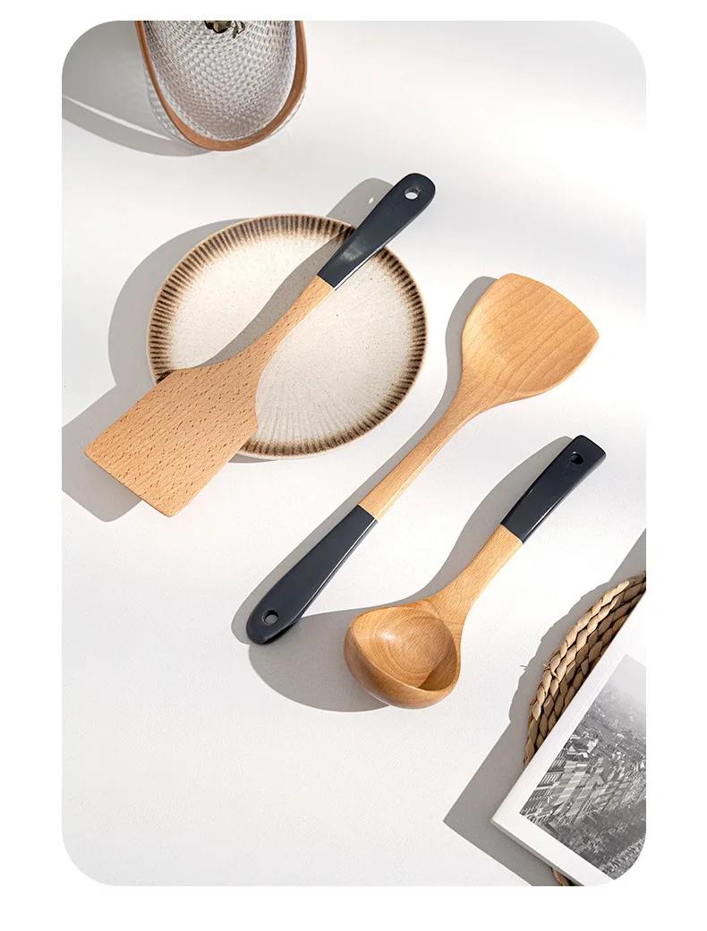 Wooden Spatula Wholesale Long Handle Spatula Household Non-stick Wooden ...