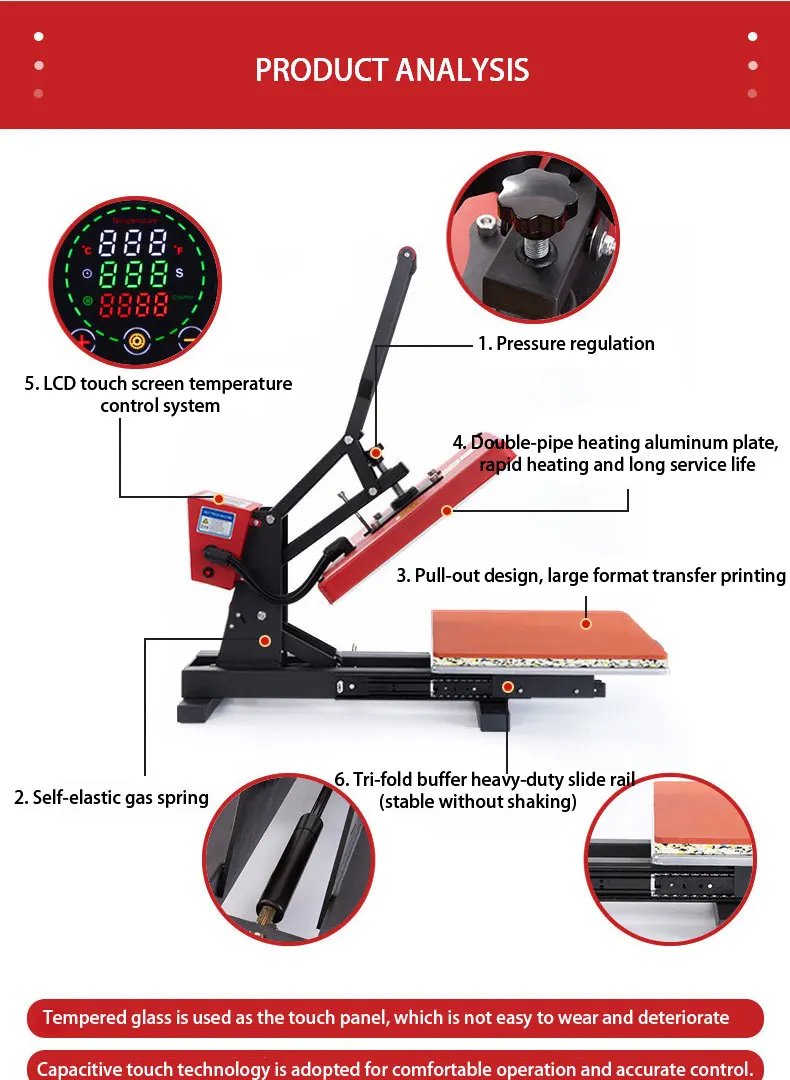 Factory Direct 38x38cm Drawer Type High Pressure Red Transfer Heat ...
