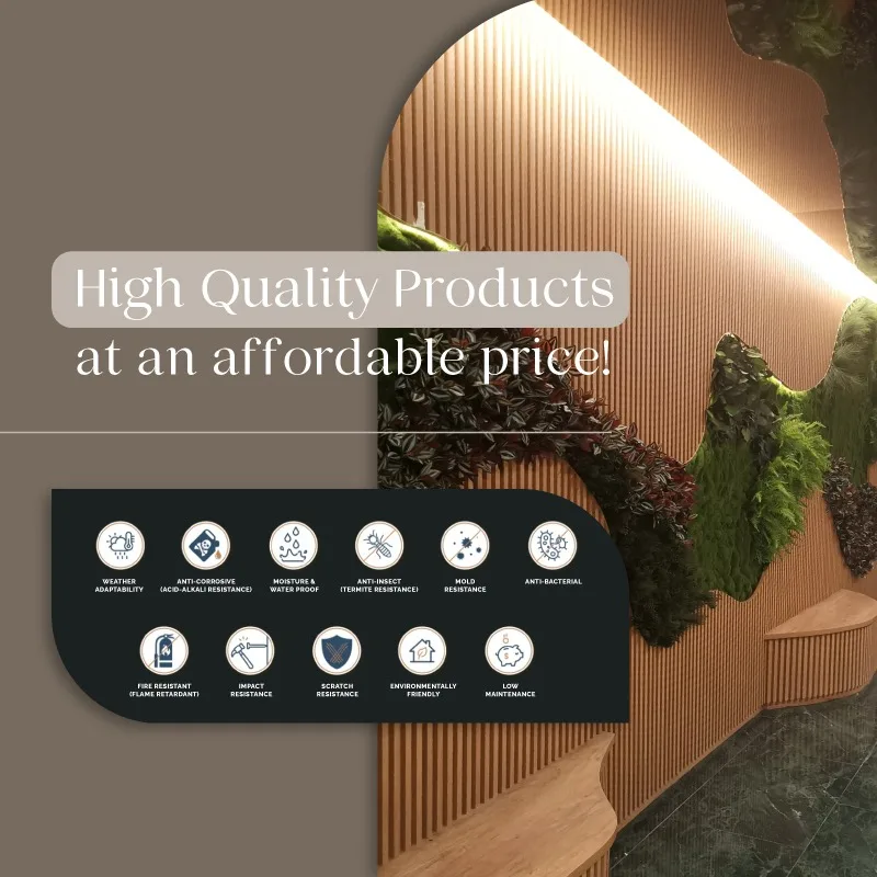 Indoor Decorative Material Wood Color Double Layer Wpc Pvc Fluted Wall ...