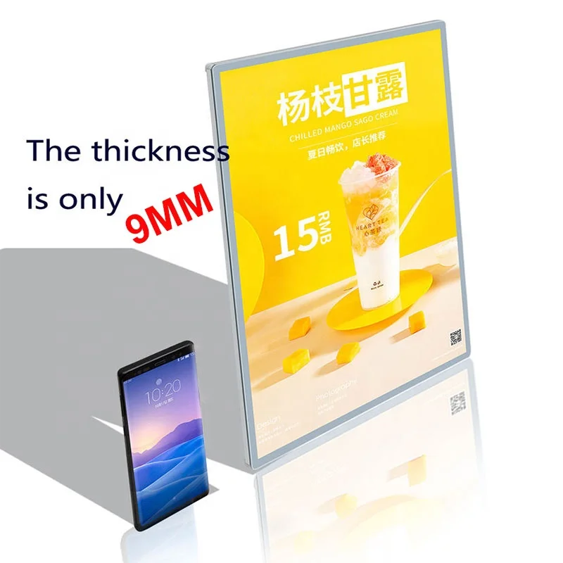 Custom A4 Size Square LED Display - Adhesive Acrylic Light Box